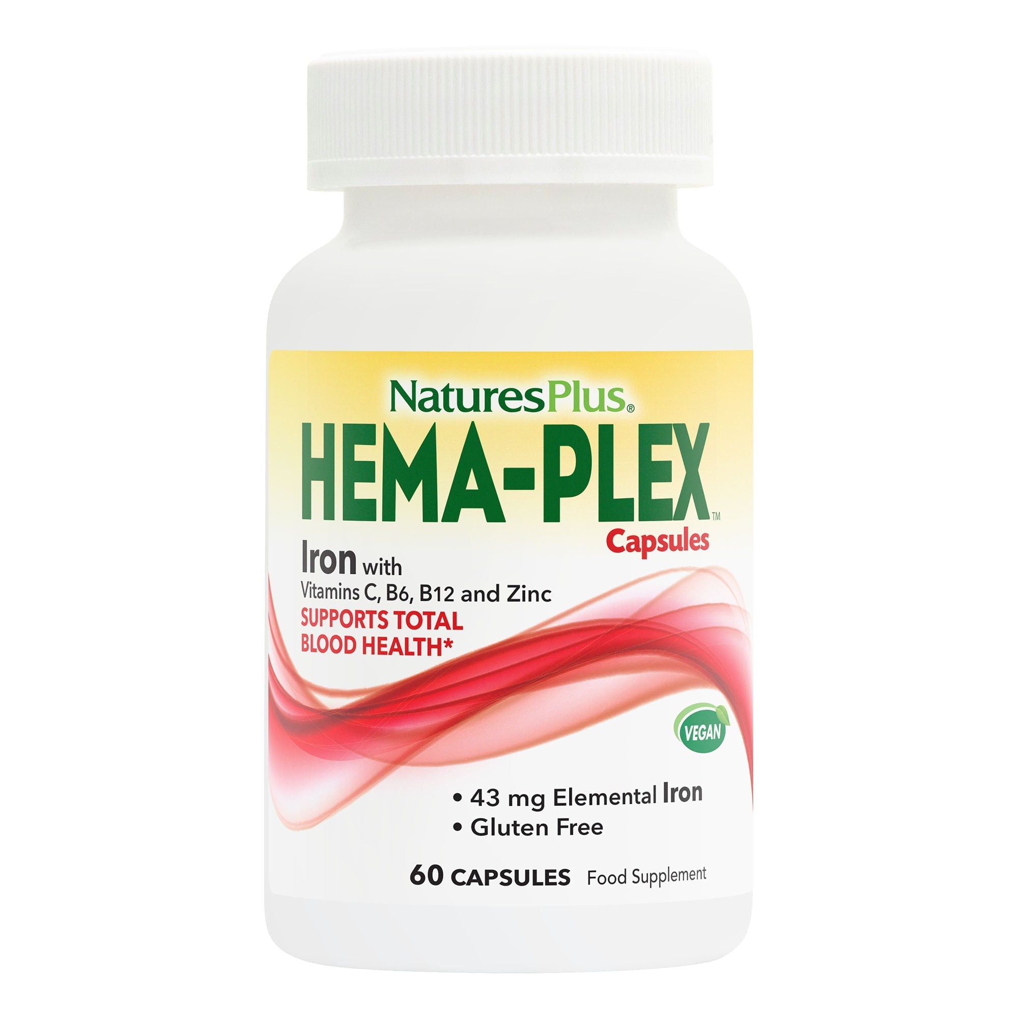 NaturesPlus HEMA-PLEX® Iron 60 Capsules – Health & More Ltd